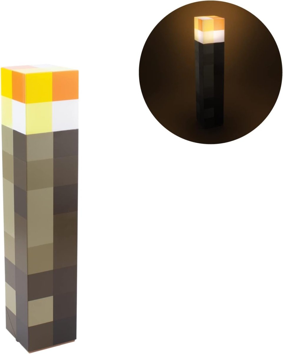 Minecraft Torch Lamp 28cm – Iluminação Perfeita para Gamers - ANIMATEK