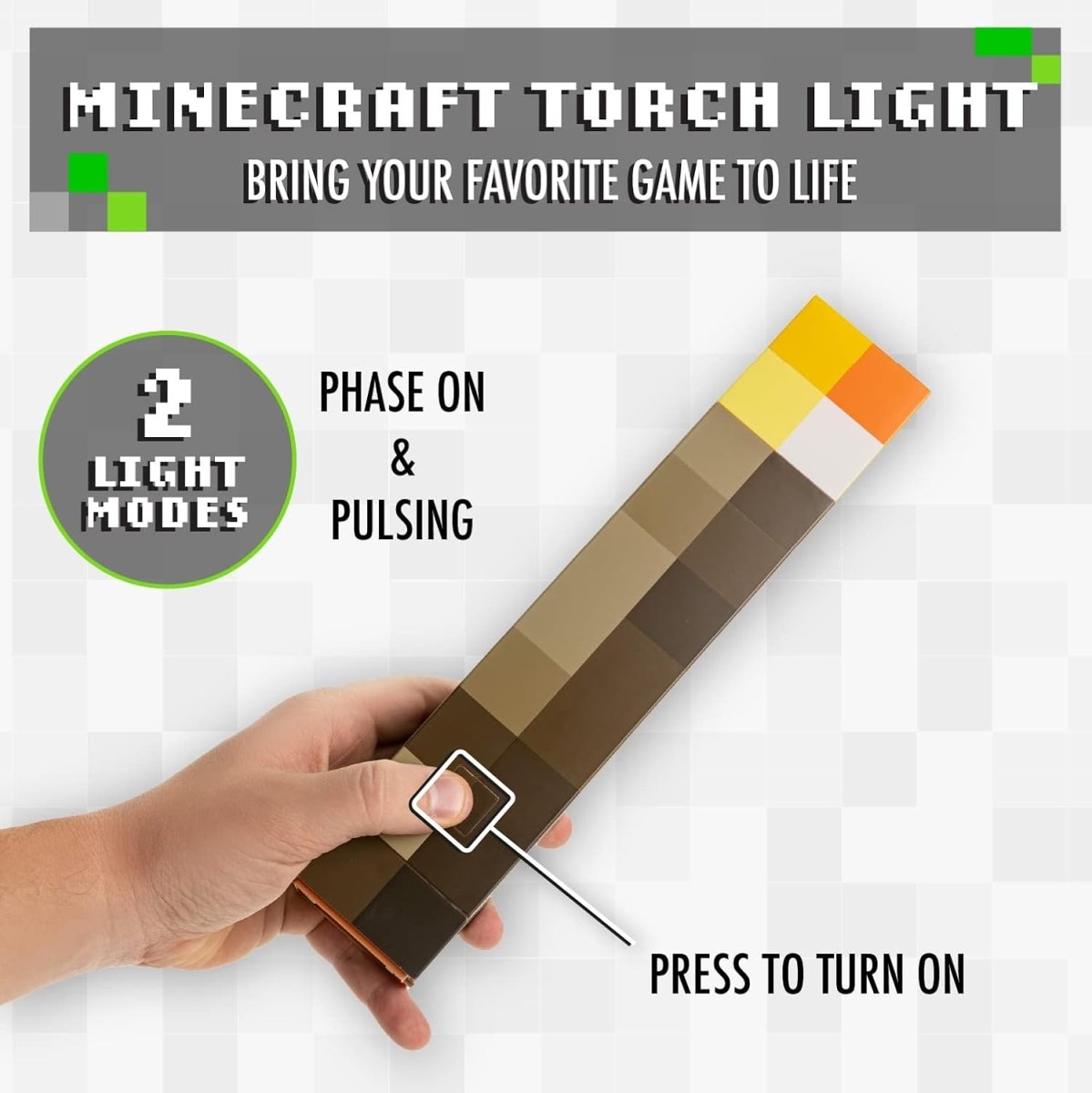 Minecraft Torch Lamp 28cm – Iluminação Perfeita para Gamers - ANIMATEK