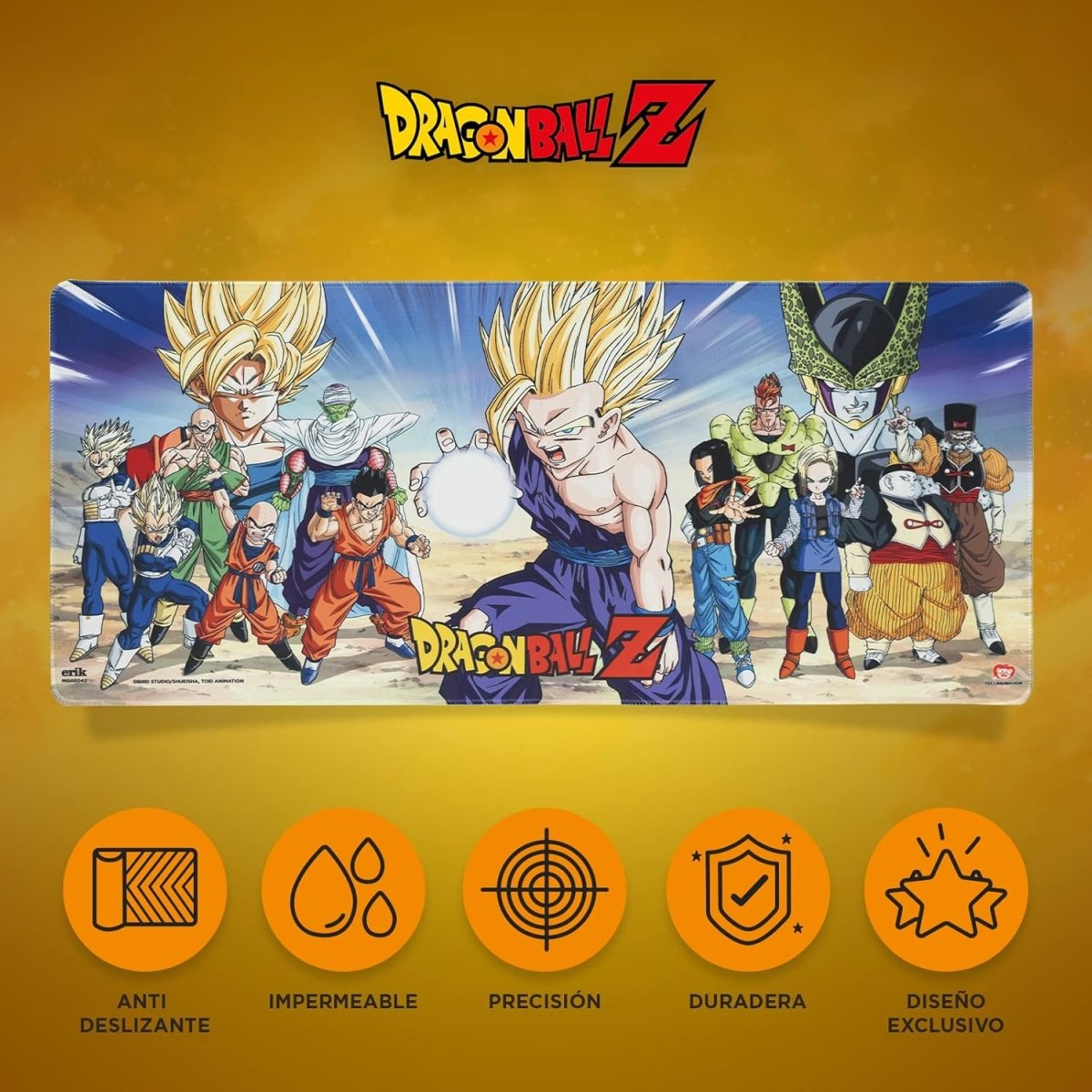 Tapete de Secretária Gaming XXL Dragon Ball Z – 80x35 cm - ANIMATEK